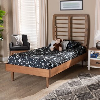 Rayna Mid-Century Modern Walnut Finished Wood Twin Size Platform Bed ...
