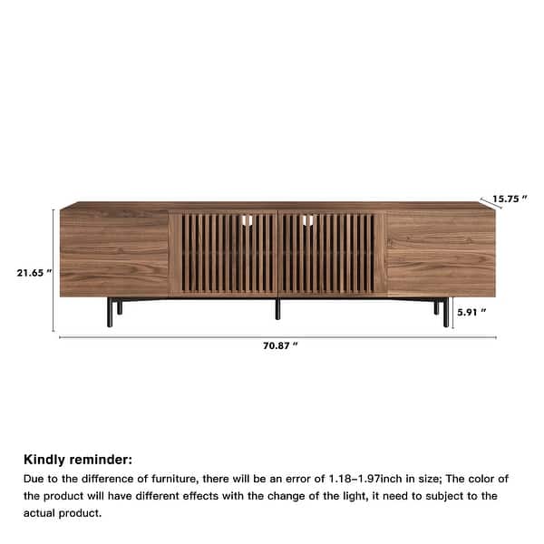 JASIWAY Modern TV Stand Minimalist Slatted Media Console - Bed Bath ...