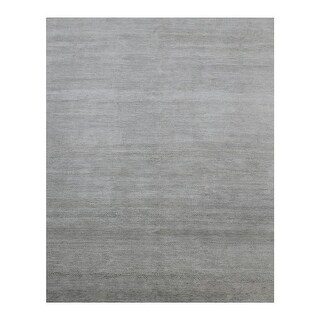 Shahbanu Rugs Grandma Gray, Hand Knotted Densely Woven, Tone on Tone ...