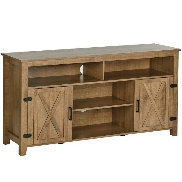 Moasis Farmhouse Highboy TV Stand for 65-Inch TV Barn Door ...