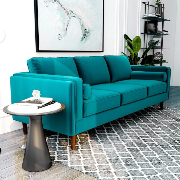 teal sofa decor