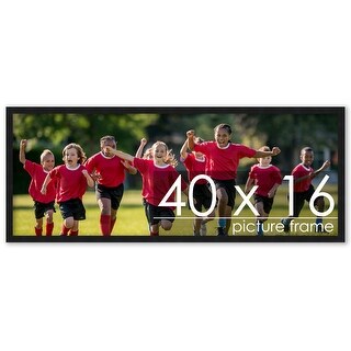 40x16 Contemporary Black Complete Wood Panoramic Frame with UV Acrylic ...