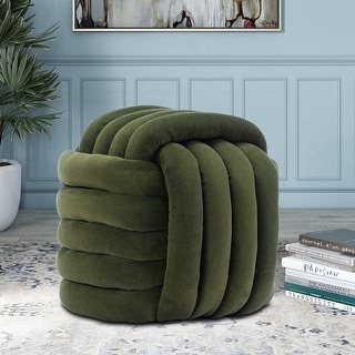 Modern Stylish Chenille Fabric Upholstered Ottoman with Plastic Foot ...