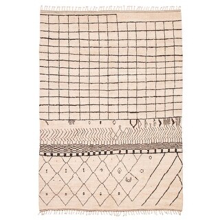 ECARPETGALLERY Hand-knotted Marrakesh Cream Wool Rug - 8'1 x 11'1 - Bed ...
