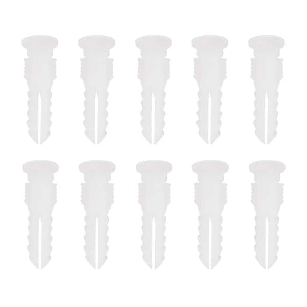 6x30mm Plastic Expansion Tube Bolts Column Frame Fixings White 75pcs ...