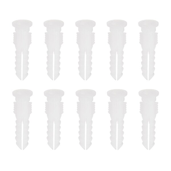 Plastic Wall Plugs 50pcs M6x30mm White Plastic Expansion Tube Bolts ...
