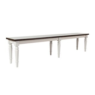 Wooden Armless Bench with Turned Feet, Dark Brown & Light Gray - 18 H x ...