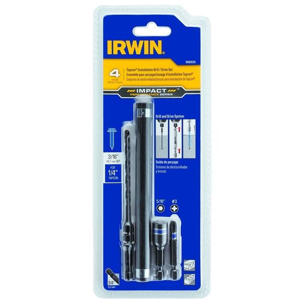 Irwin 1888628 Impact Tapcon Drill-Drive Installation Set, 1/4" Screws ...