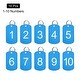 Numbered Tag, Aluminum Key Tags ID Tags, 1-50 Number with Ring Blue ...