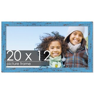 20x12 Shabby Chic / Farmhouse Blue Wood Picture Frame - UV Acrylic ...