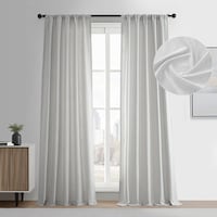 Exclusive Fabrics Simply Faux Linen Curtains - 2 Panels - Light ...