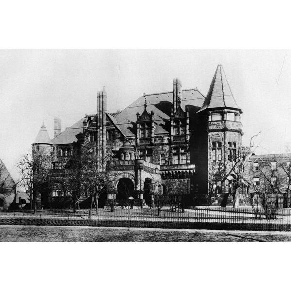 Everett Mansion Black and White Gallery Wrapped Canvas - Bed Bath ...
