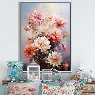 Designart "Pink Chrysanthemums Romantic Impression I" Chrysanthemums ...