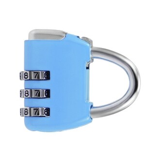 3 Digit Combination Padlock, 4mm Shackle Dia, Luggage Padlocks Blue ...