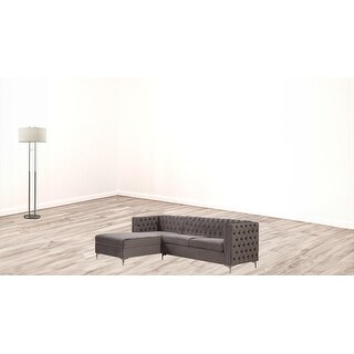 HomeRoots Gray Velvet L Shaped Seating Component - 108 - Bed Bath ...