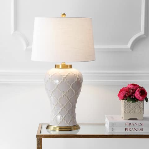 Beige Linen, Ceramic Table Lamps - Overstock