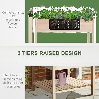 Natural Flower Rack Storage Planter Box 2 Tiers Elevated Planters - Bed Bath & Beyond - 40586082