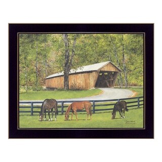 "Old Covered Bridge" By Ed Wargo, Ready to Hang Framed Wall Art, Black ...