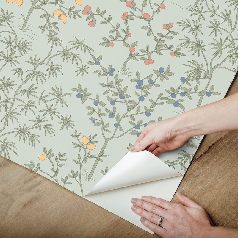 Erin & Ben Vintage Duck Egg Lemon Grove Peel and Stick Wallpaper ...