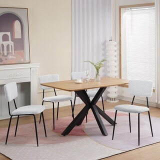 Dining Room Chairs with Faux Plush Set of 6 - Bed Bath & Beyond - 38189253