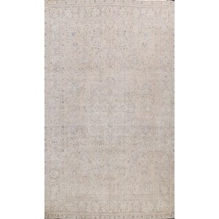Muted Distressed Tabriz Persian Area Rug Handmade Wool Carpet - 9'6" x ...
