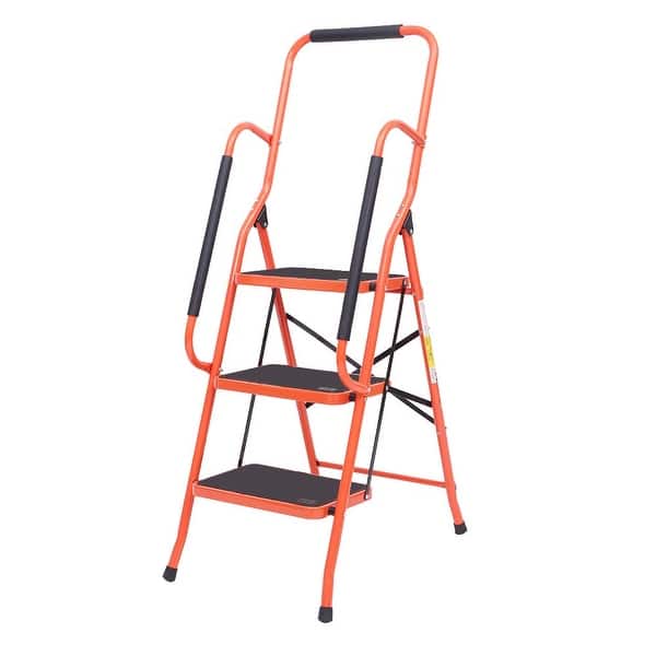 3 Step Ladder Safety Tool Ladder Folding Anti-Slip Step Stool Ladder ...
