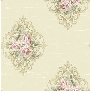 Seabrook Designs Creswell Floral Cameo Unpasted Wallpaper - Bed Bath ...