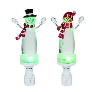 Transpac Artificial 8 in. Clear Christmas Light Up Glitter Night Lights ...
