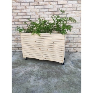 48inx32inx12in Solid Wood Rolling Planter Barrier - Bed Bath & Beyond ...