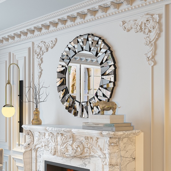 Large Round Decorative Mirrors Wall Mirror Art Glass Accent Mirrors 32in.Wx32in.H On Sale Bed Bath Beyond 36871473