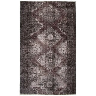 ECARPETGALLERY Hand-knotted Color Transition Black Wool Rug - 4'10 x 8 ...