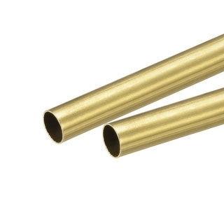 Brass Round Tube 12mm OD 0.5mm Wall Thickness 200mm Length Pipe Tubing ...