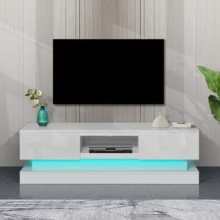 63 inch LED TV Counter, TV Stand Media Console with Storage Drawers ...