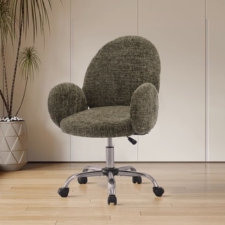 Swivel Office Chair, Green High Back Round Armrest Office Chair - Bed ...