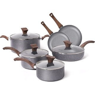 Pots and Pans Set Nonstick 12 Pcs,Granite Coating Non Stick Cookware ...
