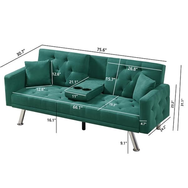 Modern 2-Seater Twin Sleeper Folding Futon Convertible Sofa Bed - Bed ...