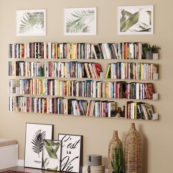 Metal book shelves wall mounted store