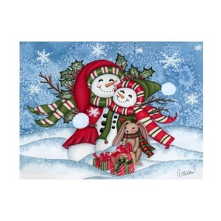 Tracy Miller 'Snowman Couple & Bunny' Canvas Art - Bed Bath & Beyond ...