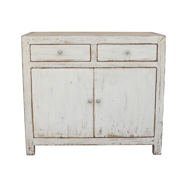 Artissance Pine Wood 2 Drawers Amalfi Side Table 35 Inch Tall Off White On Sale Bed Bath Beyond 30116123
