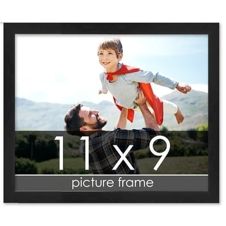 11x9 Lacquer Black Wood Picture Frame - UV Acrylic, Foam Board Backing ...
