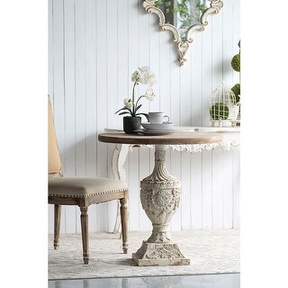 Round Wood Table Urn-shaped Base Dining Table, Compact Coffee Table ...