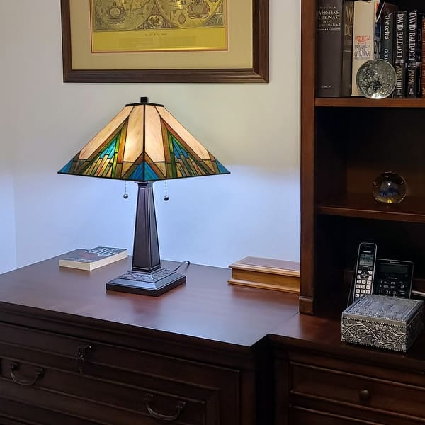 Gracewood Hollow Porochista 22-inch Tiffany-style Mission Table Lamp ...
