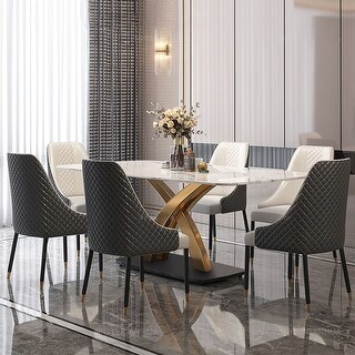 Contemporary White Rectangular Sintered Stone Dining Table Base Dinner ...