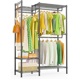 Freestanding Portable Clothing Rack,Adjustable Wardrobe Closet Rack - N ...
