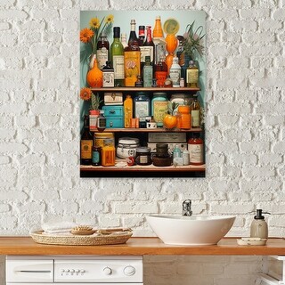 Designart "Bathroom Stacks Of Toiletries " Toiletries Wall Art - Bed ...