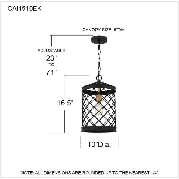 Calais 1-Light Earth Black Mini Cage Pendant - Bed Bath & Beyond - 35044907