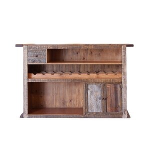 Fena 63 Inch 1 Drawer Bar Cabinet, 2 Shelves, 2 Doors, Multicolor Pine ...