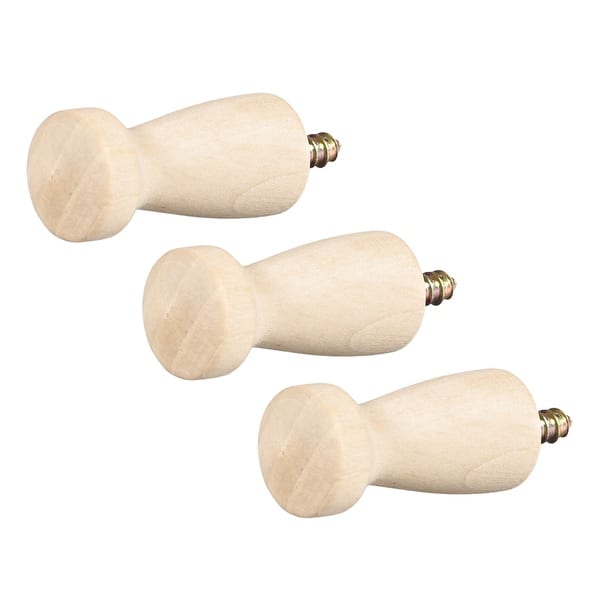 Wall Hooks Screw-On Solid Wood Hook Coat Hook 22mmx48mm(DxL) No Paint ...