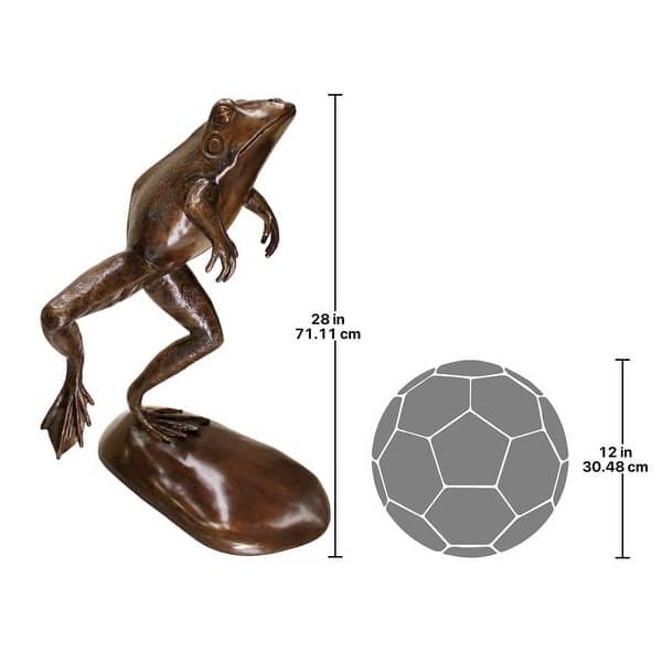 Design Toscano Leaping Frog Antiqued Bronze Garden Statue - Bed Bath ...