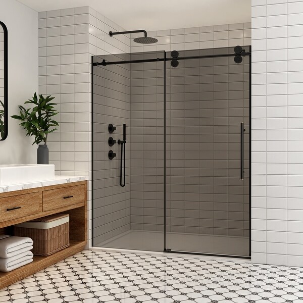 Glass Warehouse 78" x 35.5" Frameless Shower Door - Single Fixed Panel - On Sale - Bed Bath ...